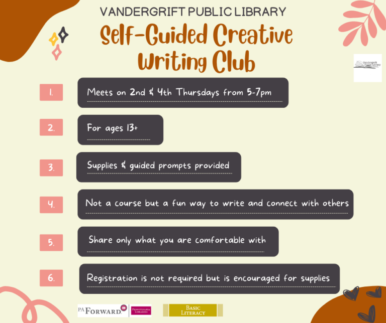 Creative Writing Club – Vandergrift Public Library